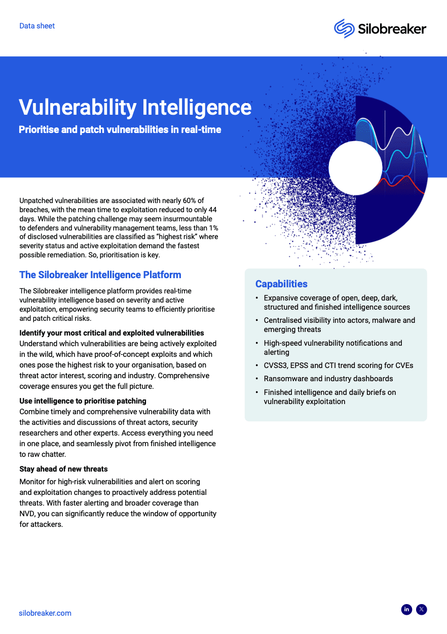 Vulnerability Intelligence - Silobreaker
