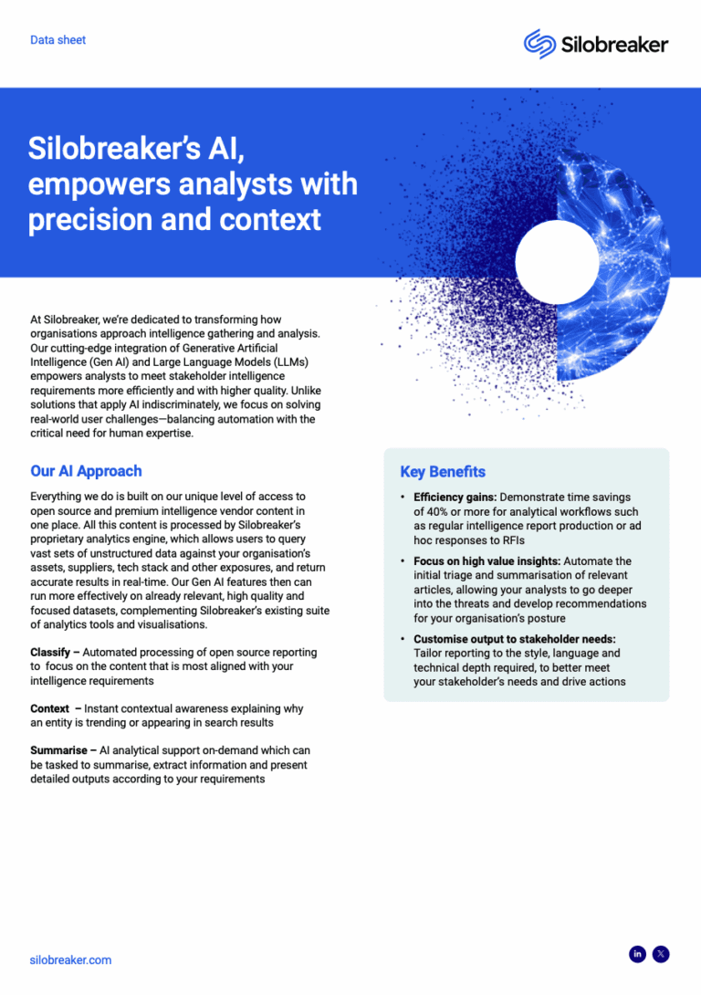Silobreaker’s AI, empowers analysts with precision and context - Silobreaker